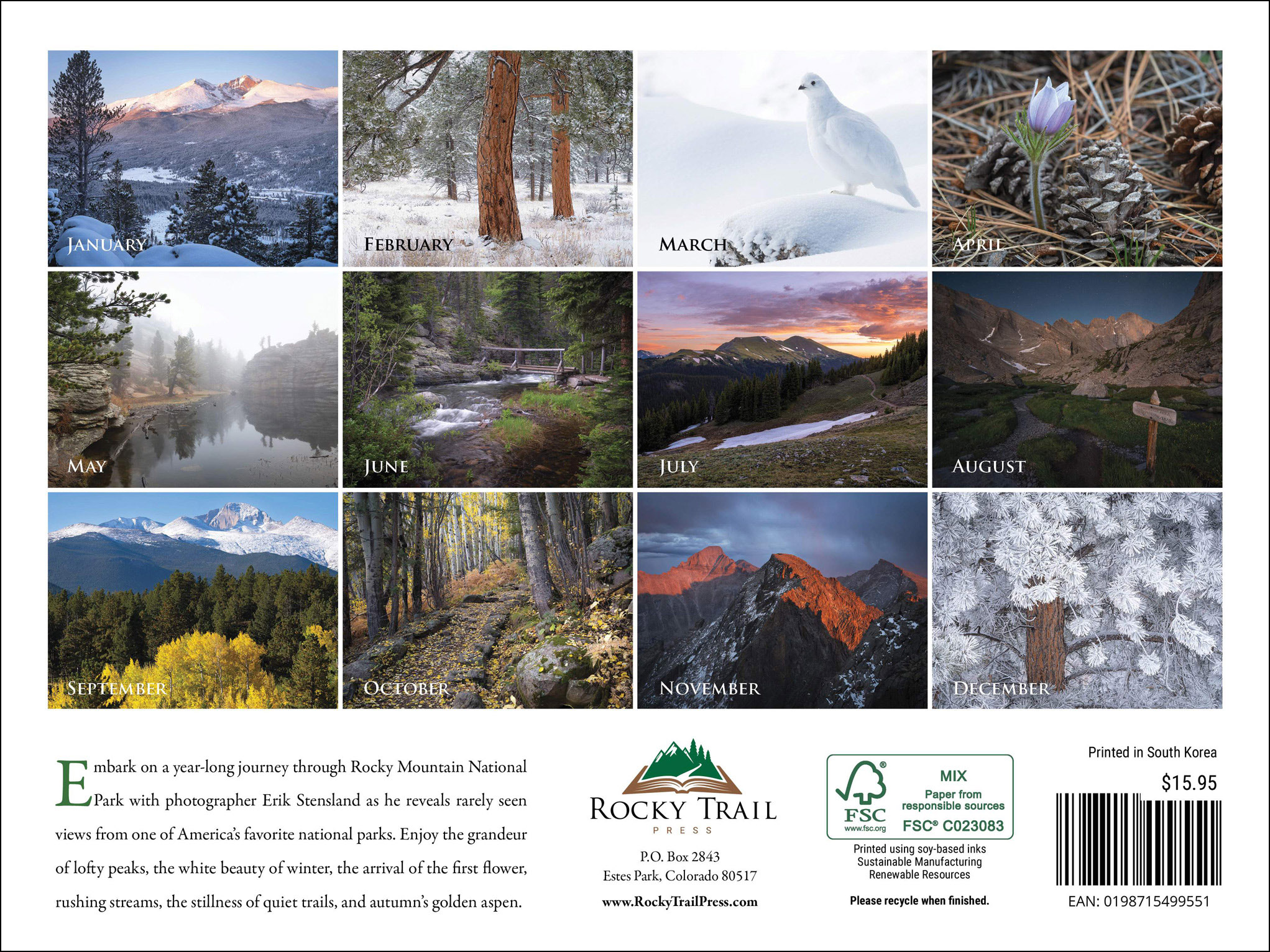 2026 Rocky Mountain National Park Scenic Calendar | Rocky Mountain ...